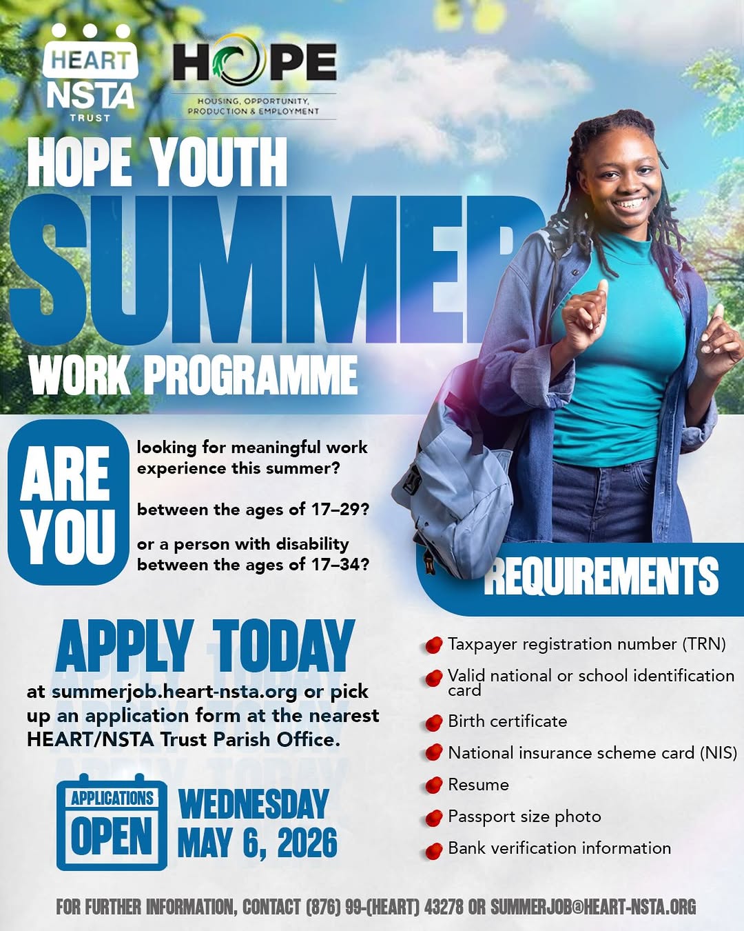 HOPE Youth Summer Work Programme 2026 | OFCY
