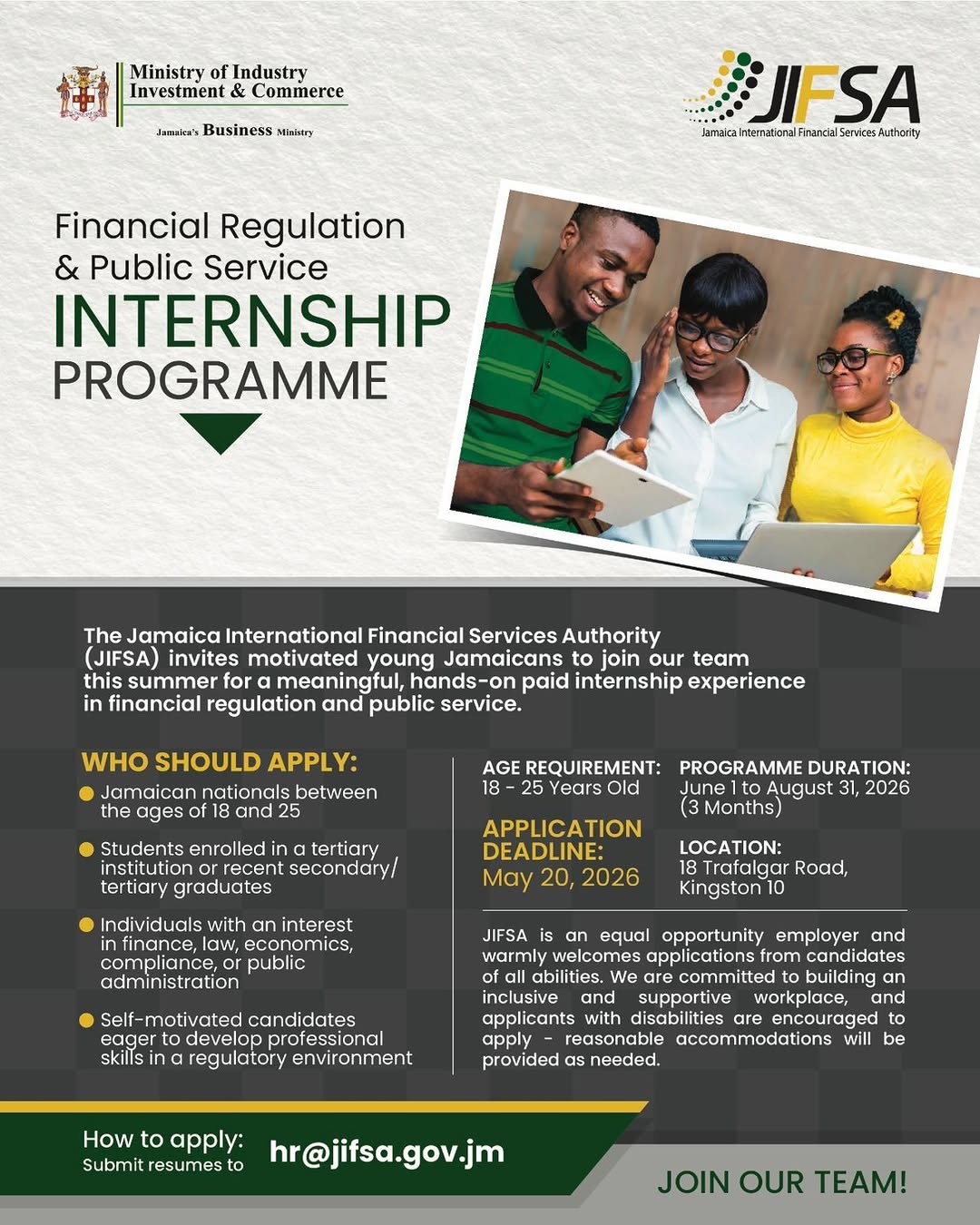 JIFSA Financial Regulation and Public Service Internship Programme 2026 ...